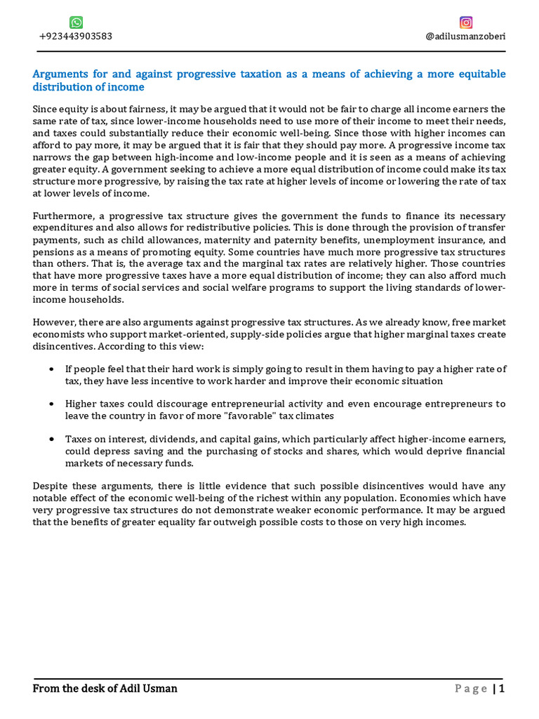 23) Progresive Taxation and Equitable Income Distribution | PDF | Taxes ...