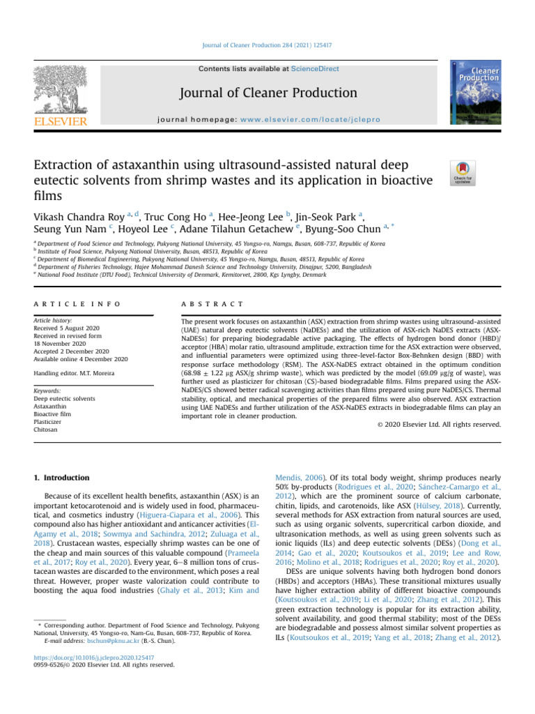 Journal of Cleaner Production | PDF | Chemical Compounds | Physical ...