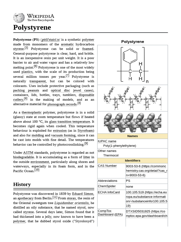 Polystyrene | PDF | Polystyrene | Copolymer