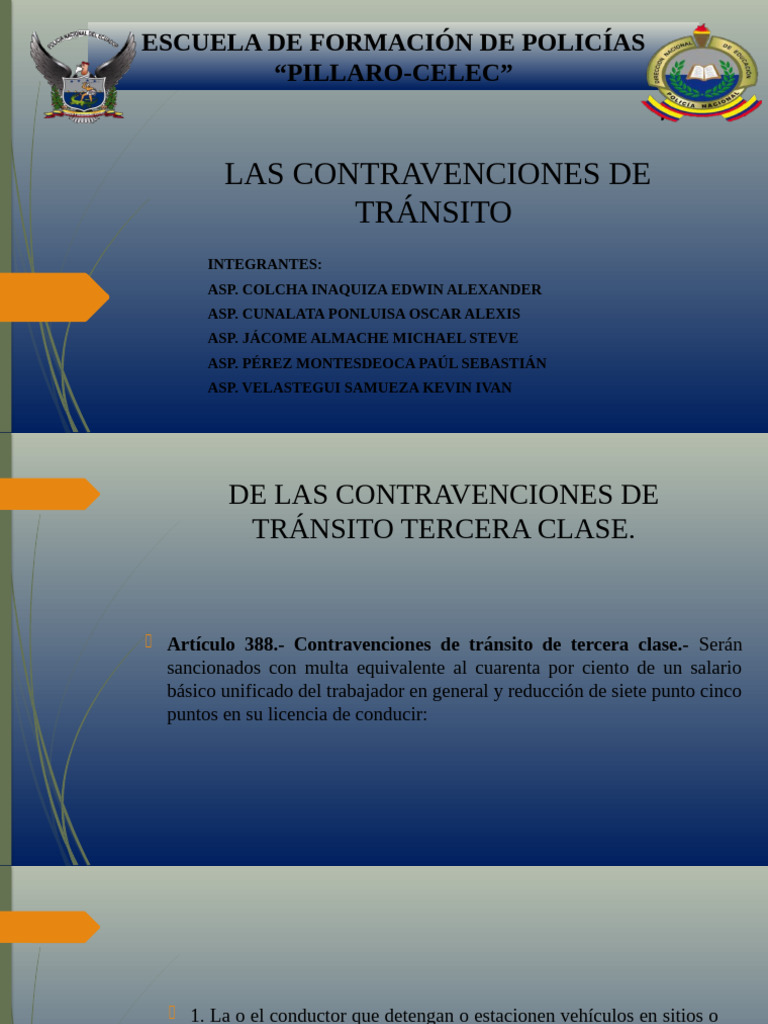 LAS - CONTRAVENCIONES - DE - TRANSITO 3ra | PDF | Transporte de tierra ...