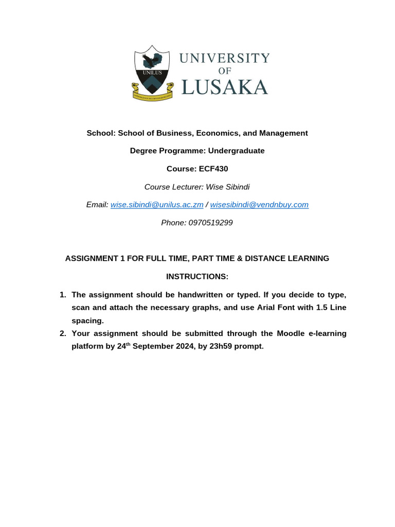 Assignment 1 - 2024 - Ecf430 | PDF | Value (Economics) | Commodity