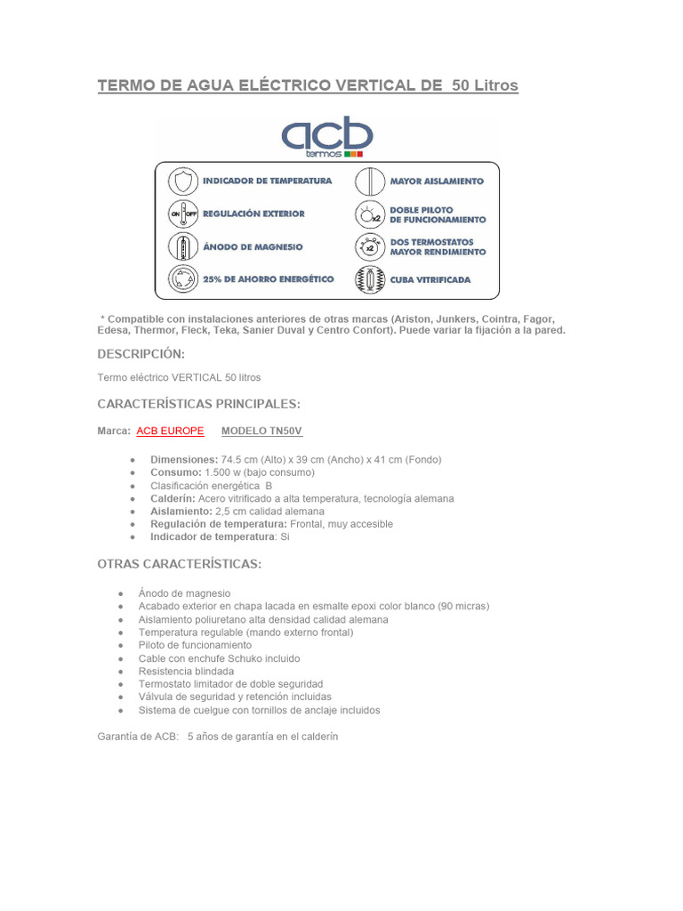 Fichas Termos Acb | PDF | Tornillo