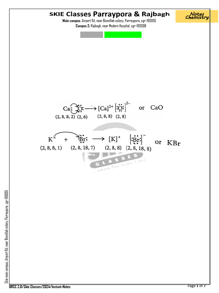 Chemical Bonding and VSEPR Theory Notes | PDF | Ionic Bonding ...