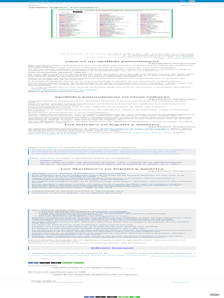 Apellidos Hispanos. Patronímicos. Grupo Doble R | PDF | Lengua española ...