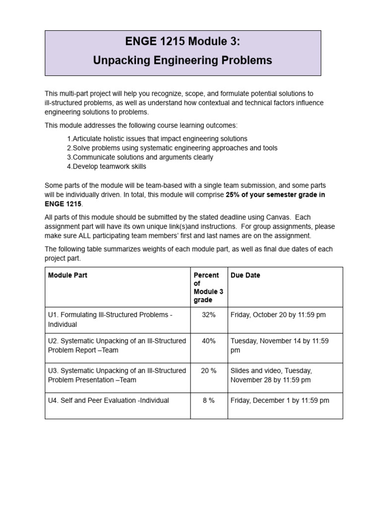 Engineering Problem Solving Module | PDF