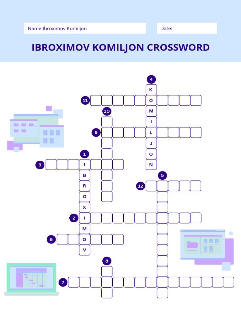 Ibroximov Komiljon Crossword | PDF