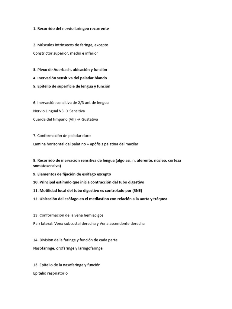 Anatomía e Inervación del Tracto Digestivo y Faringe | PDF | Tracto ...