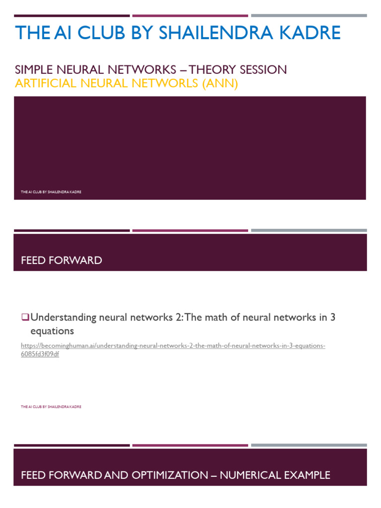 Aiclub - Ai - Simple Artificial Neural Networks (ANN) | PDF ...