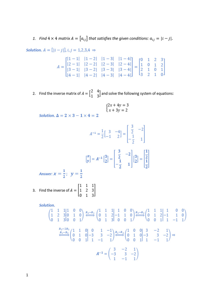 2022 - Matrices - and - Transformations - Extended - HW - Solution 2 | PDF | Matrix (Mathematics ...