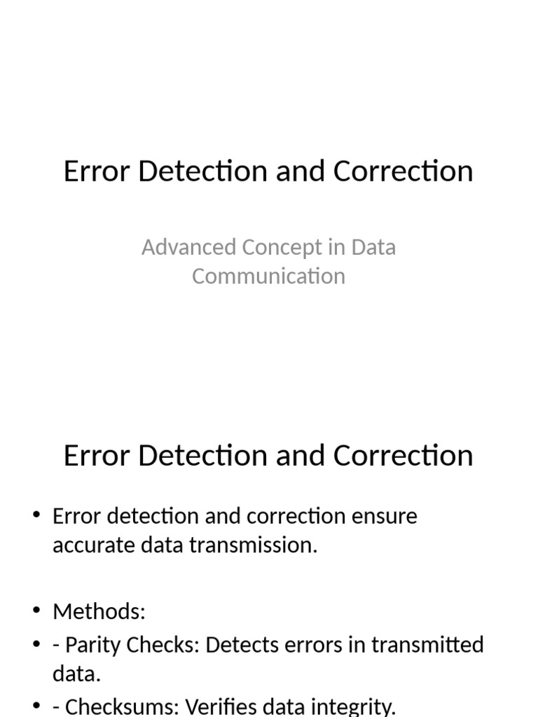 Error Detection and Correction | PDF