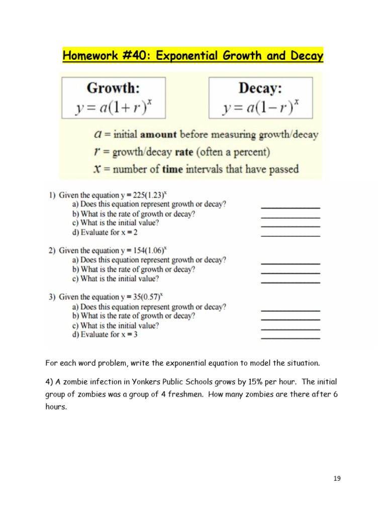 Exponential Growth or Decay | PDF