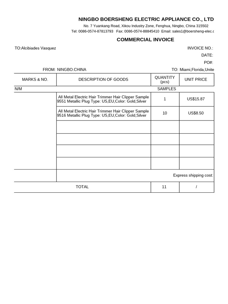 商业发票-SG 的副本 (2024-09-13 20 - 34 - 07) | PDF | Metals | Materials