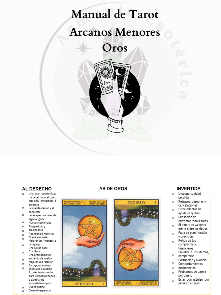 Arccanos Menores Oros Original | PDF | Amor | Empleo