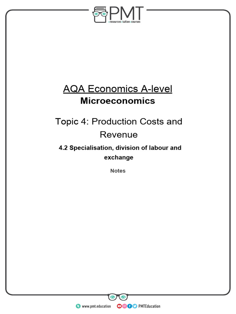 Specialisation and Division of Labour | PDF | Money | Value (Economics)