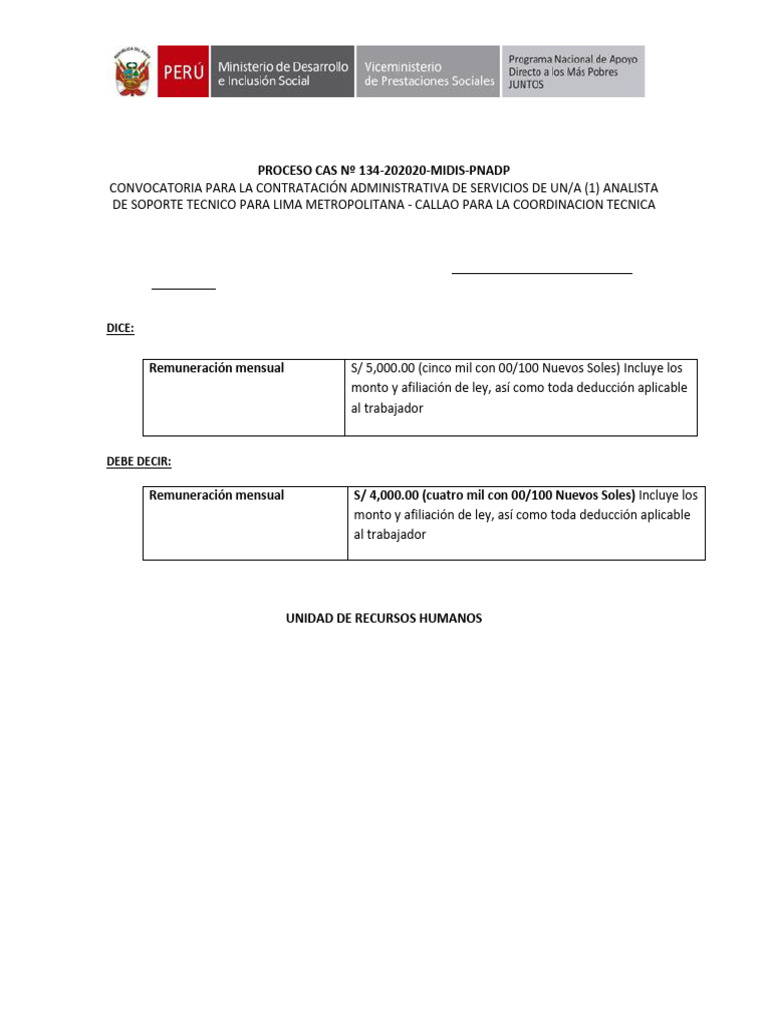 Fe de Erratas Cas 134-2020 | PDF
