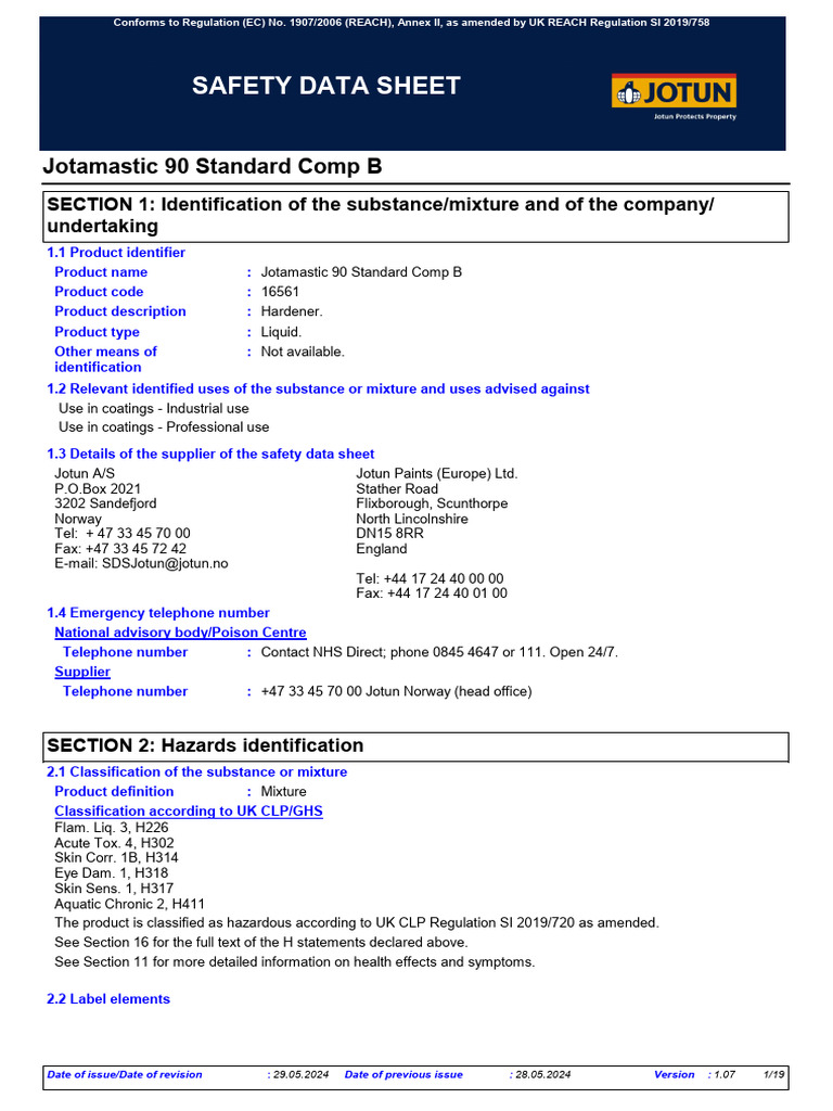 06 - Jotamastic 90 Comp. B - Fispq | PDF | Firefighter | Fires