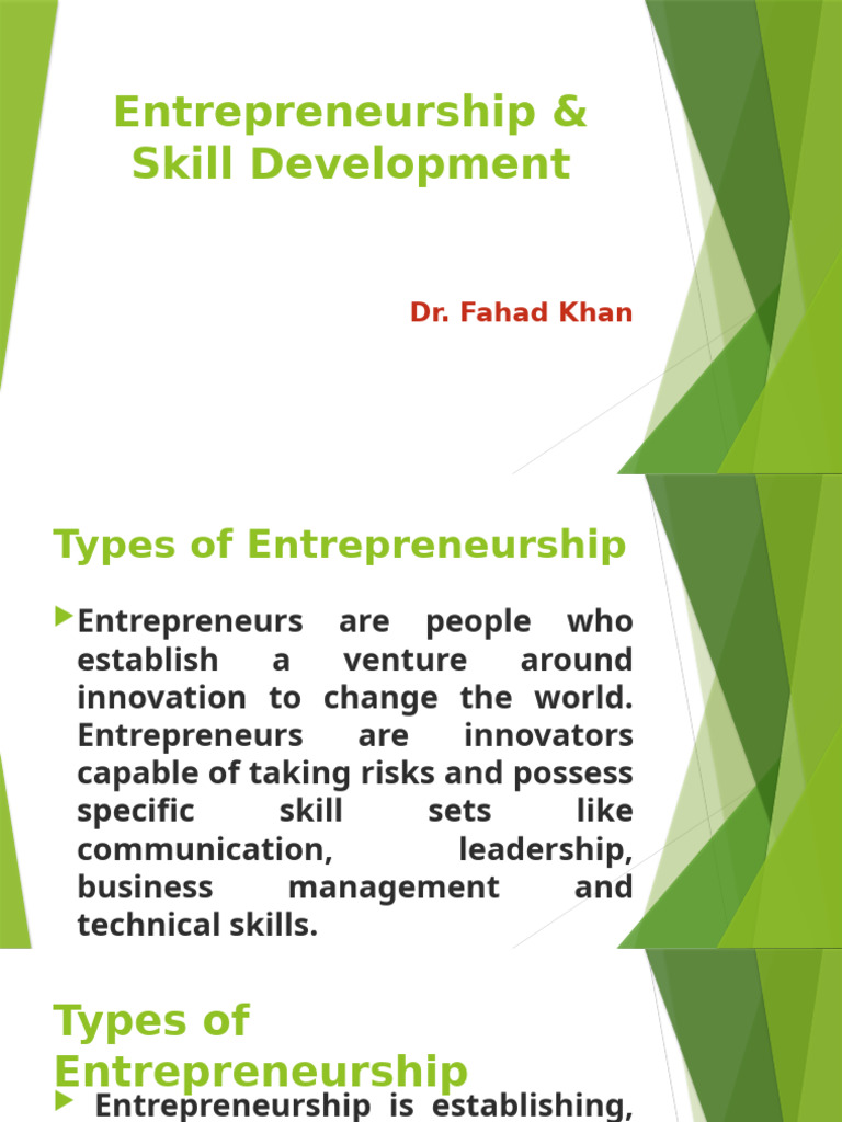 Types of Entrepreneurship | PDF | Entrepreneurship | Social ...