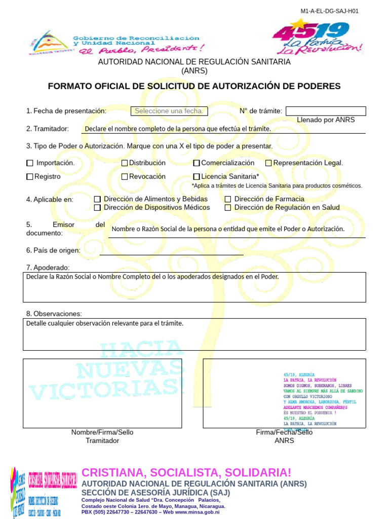 Solicitud Autorización Poderes ANRS | PDF