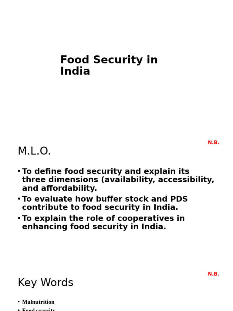 Food Security in India | PDF