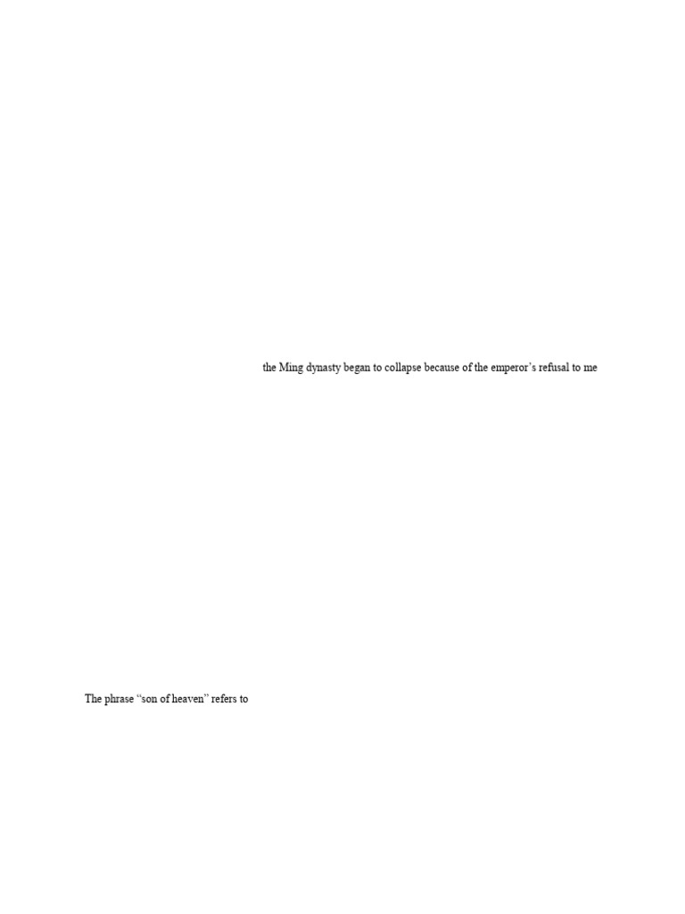 Ming and Qing Dynasty Test Questions | PDF