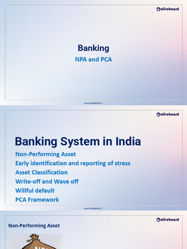 Banking - Npa and Pca 1687965586 | PDF | Loans | Banks
