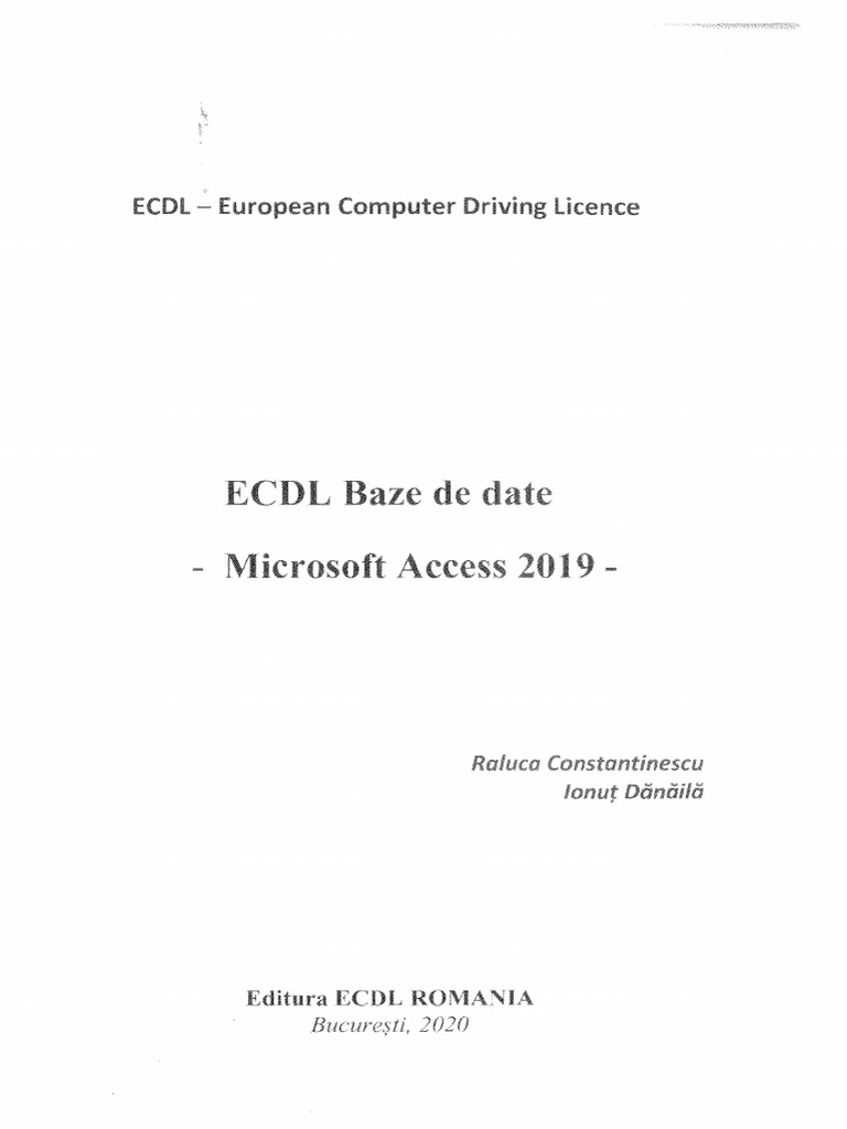 ECDL Baze de Date Microsoft Access 2019 | PDF