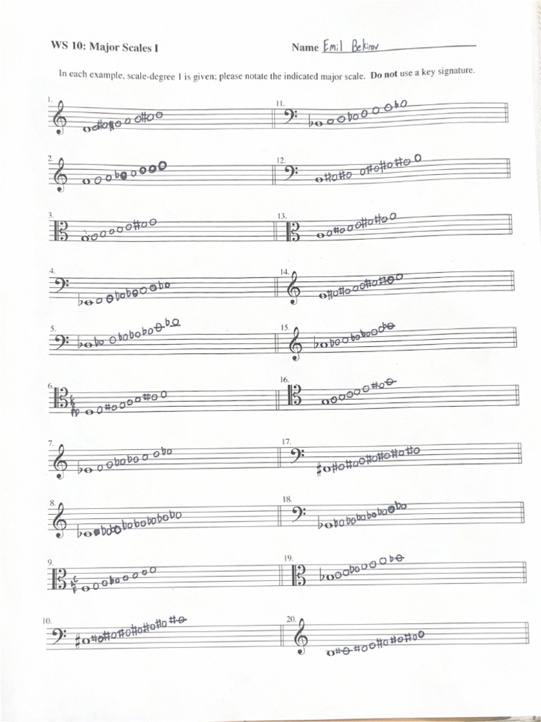 WS 10 Major Scales I | PDF