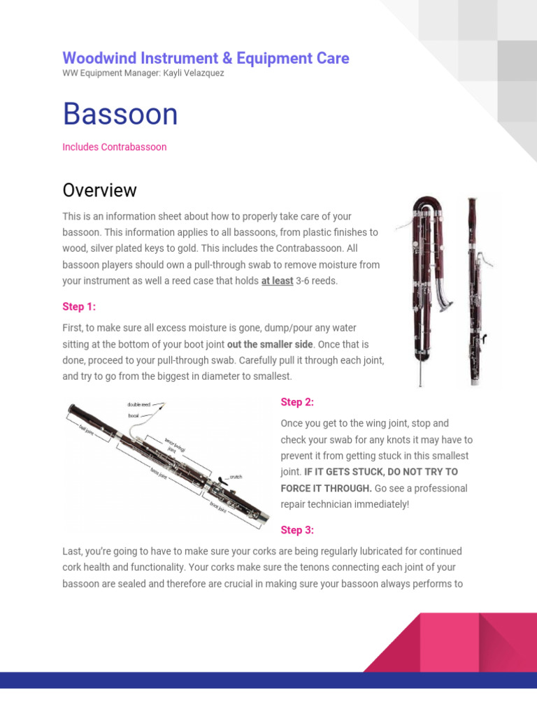 Bassoon Equipment Sheet | PDF