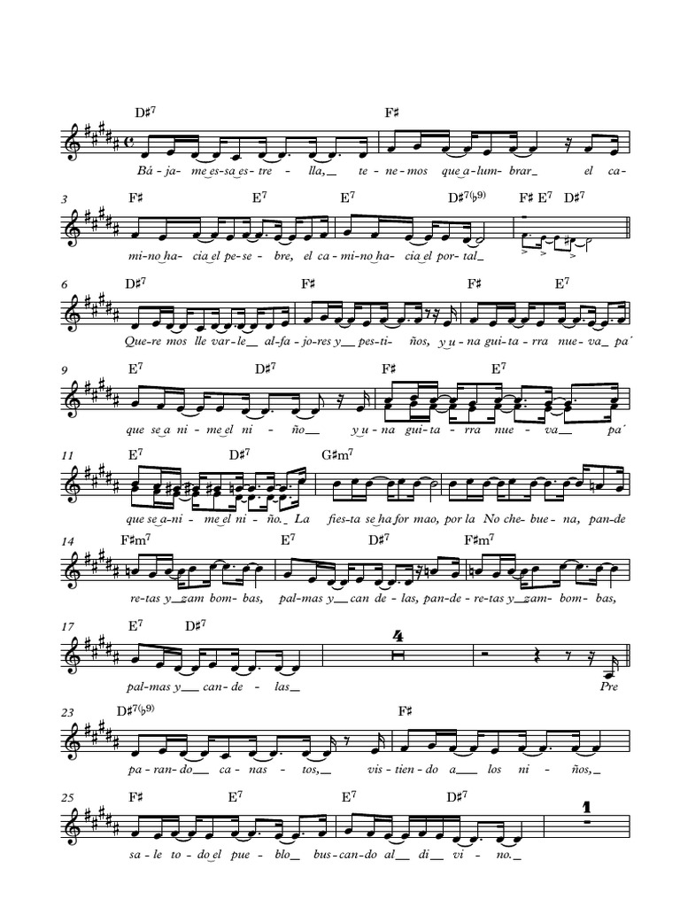Bajame Esa Estrella - Partes | PDF