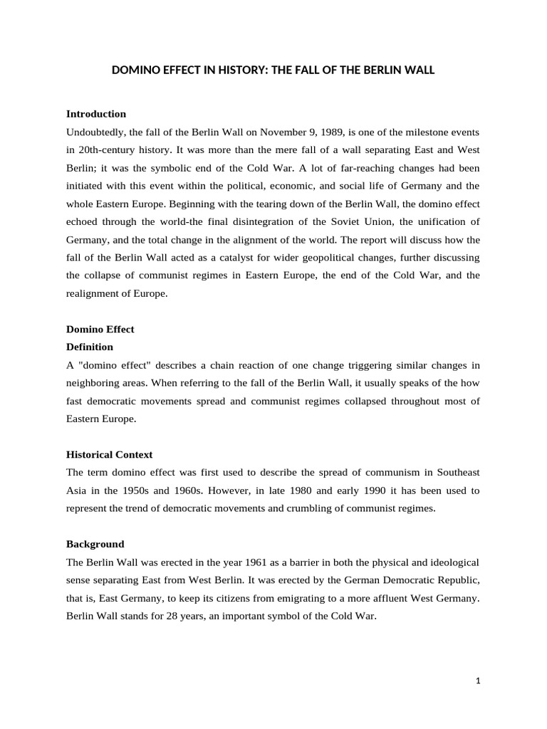 Berlin Wall's Fall: A Historical Domino Effect | PDF | Berlin Wall ...