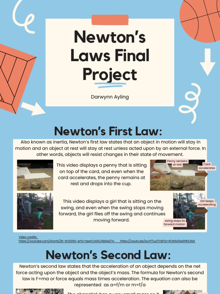 Newton's Laws Explained with Examples | PDF | Force | Newton's Laws Of ...