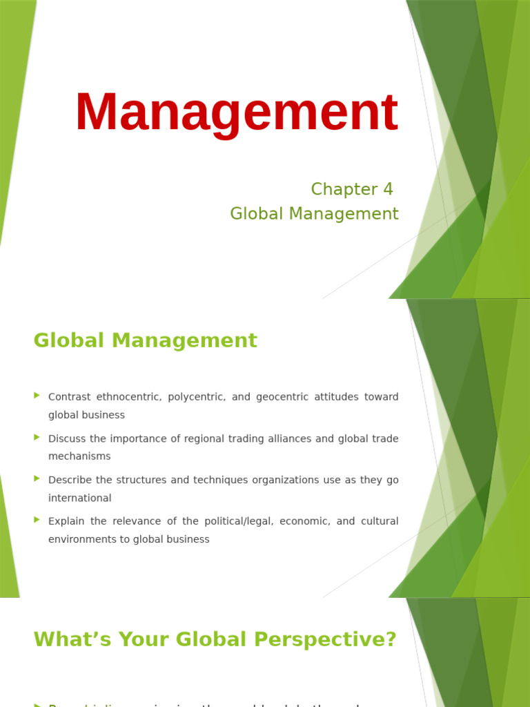 Global Management Strategies Explained | PDF | Multinational ...