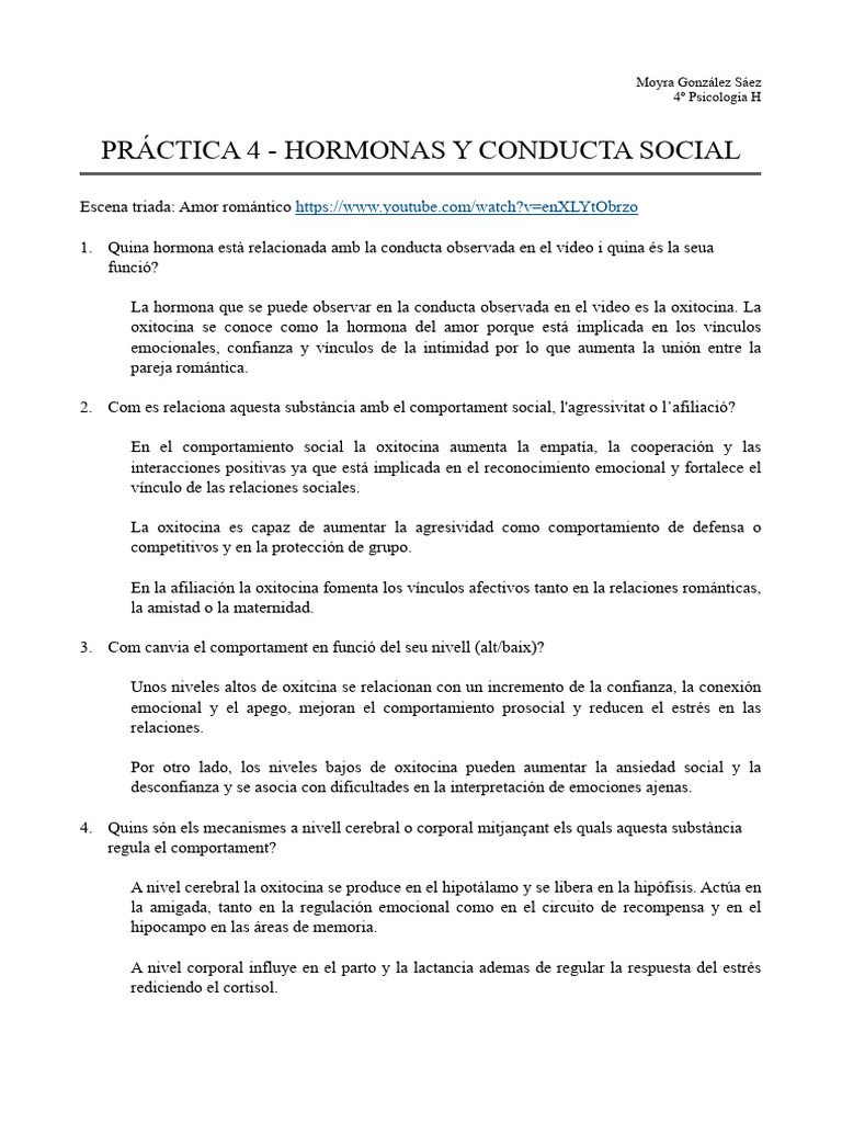 PrÃ¡ctica 4 - Psicoendo | PDF | Las emociones | Comportamiento