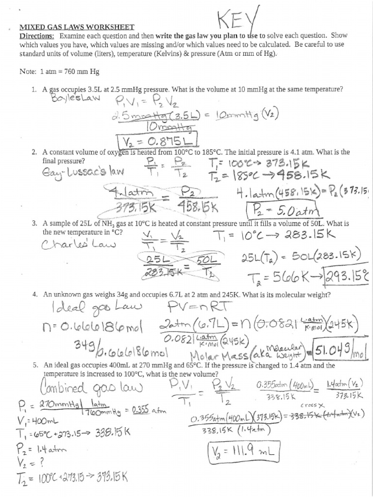 mixed_gas_laws_review_key | PDF
