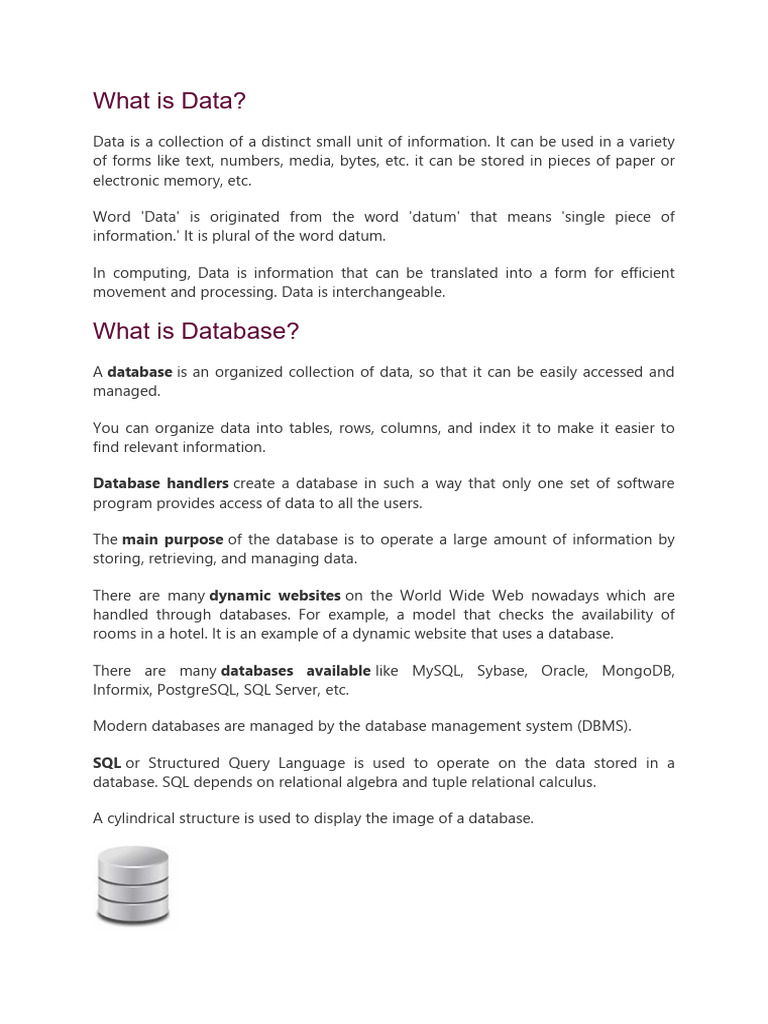 DF Unit3 DataBaseManagement | PDF | Databases | Relational Database