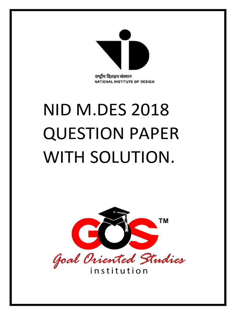 NID M.DES 2018 Question Paper Solutions | PDF | Design