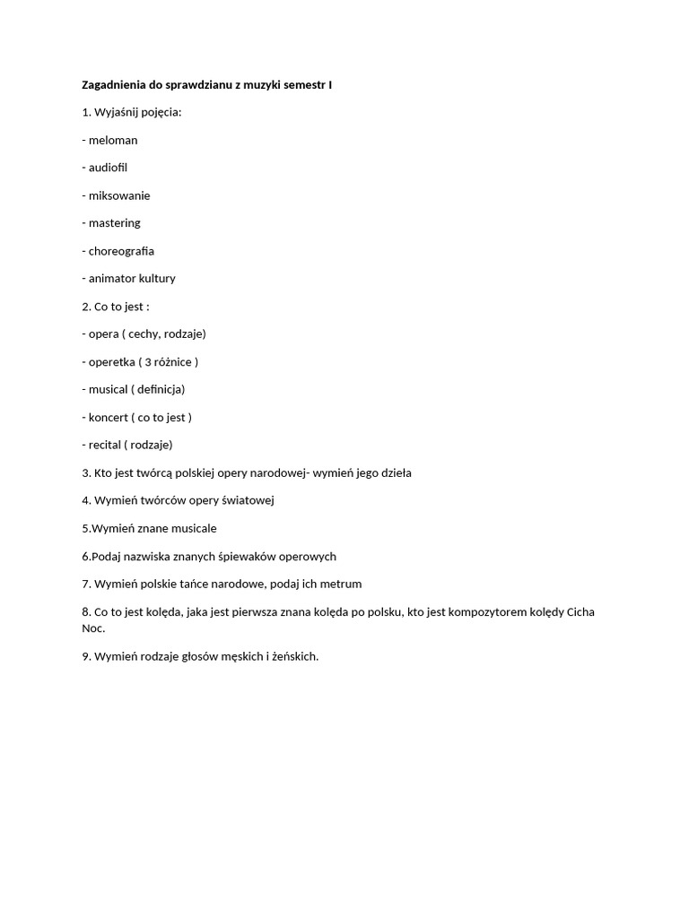 Zagadnienia Do Sprawdzianu (1) | PDF