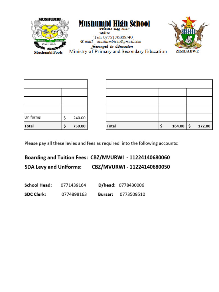 2025 Form 1 Fees Structure | PDF
