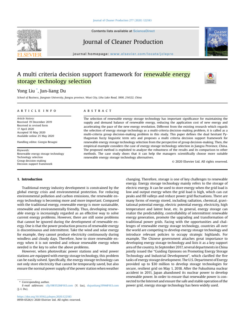 Liu-Du | PDF | Energy Storage | Electrical Grid