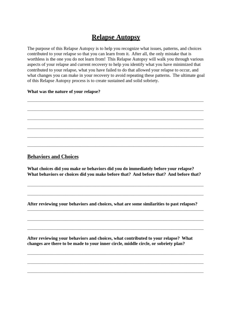 Relapse Autopsy | PDF | Relapse | Senses