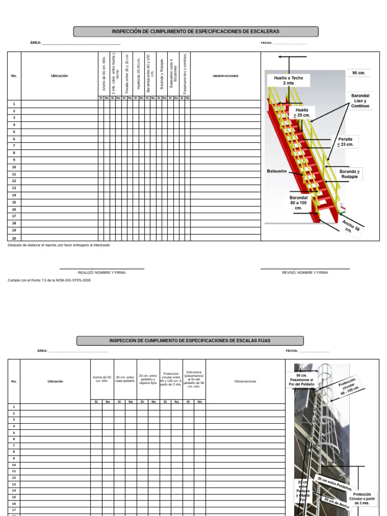 Formato de Inspección de Escaleras | PDF