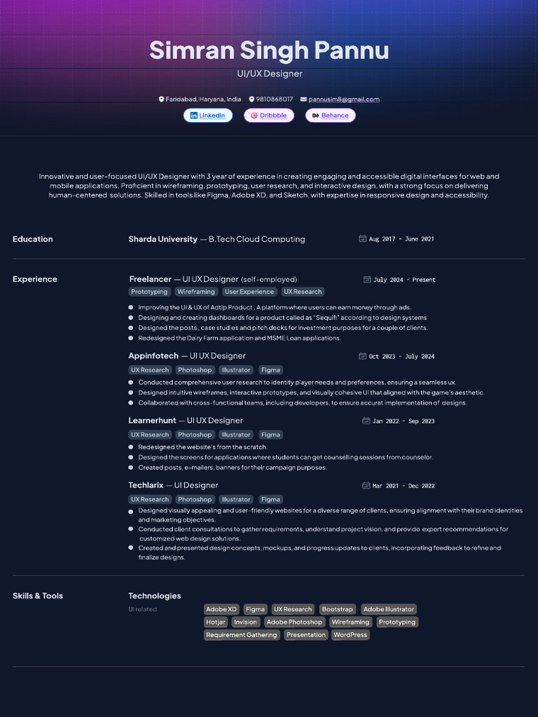 Simran Pannu Resume - Compressed-1-1-1-1 | PDF | User Interface | Human–Computer Interaction