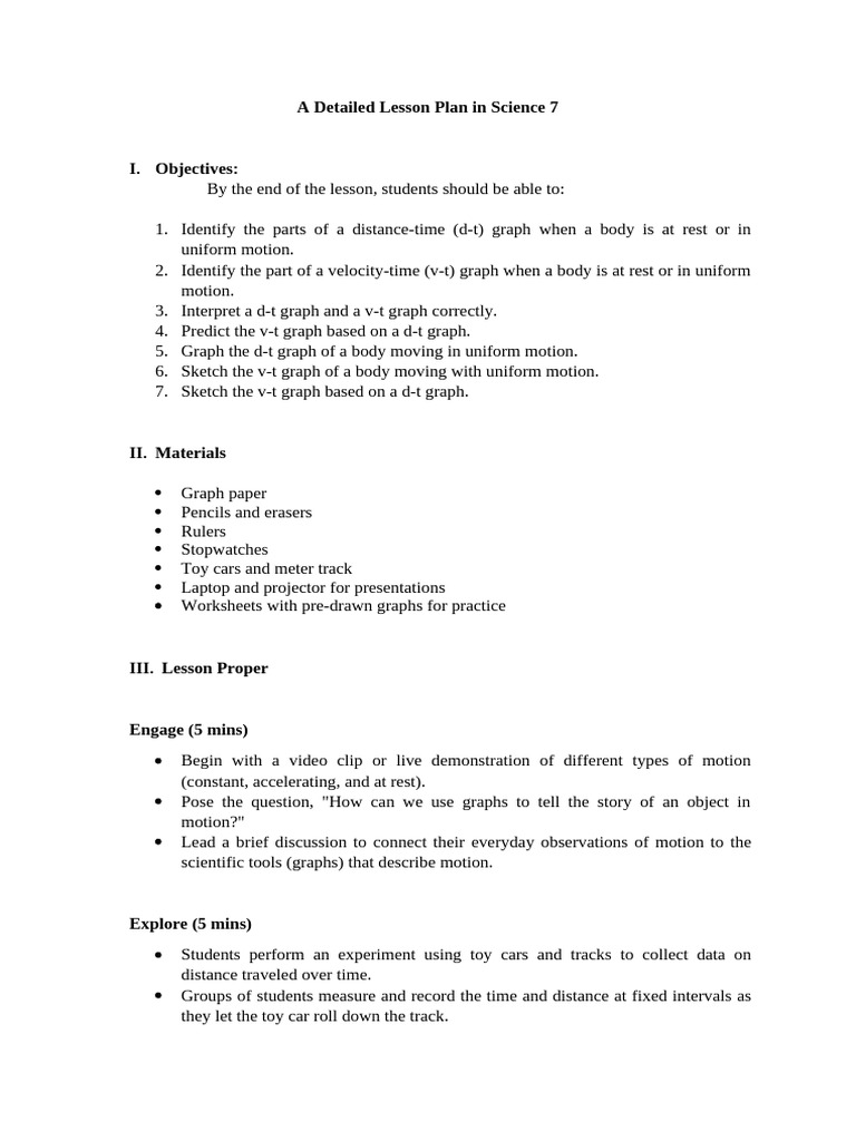 Science 7 LP Graph Uniform Motion | PDF | Educational Assessment ...