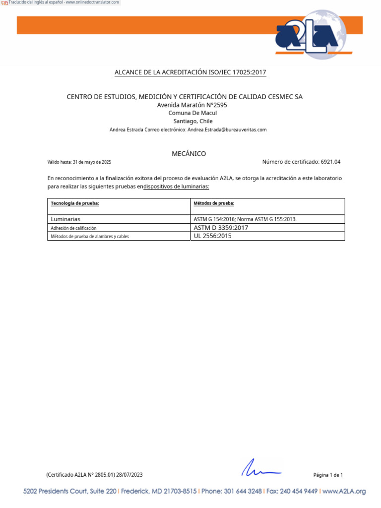Acreditación ISO 17025:2017 CESMEC | PDF | Laboratorios