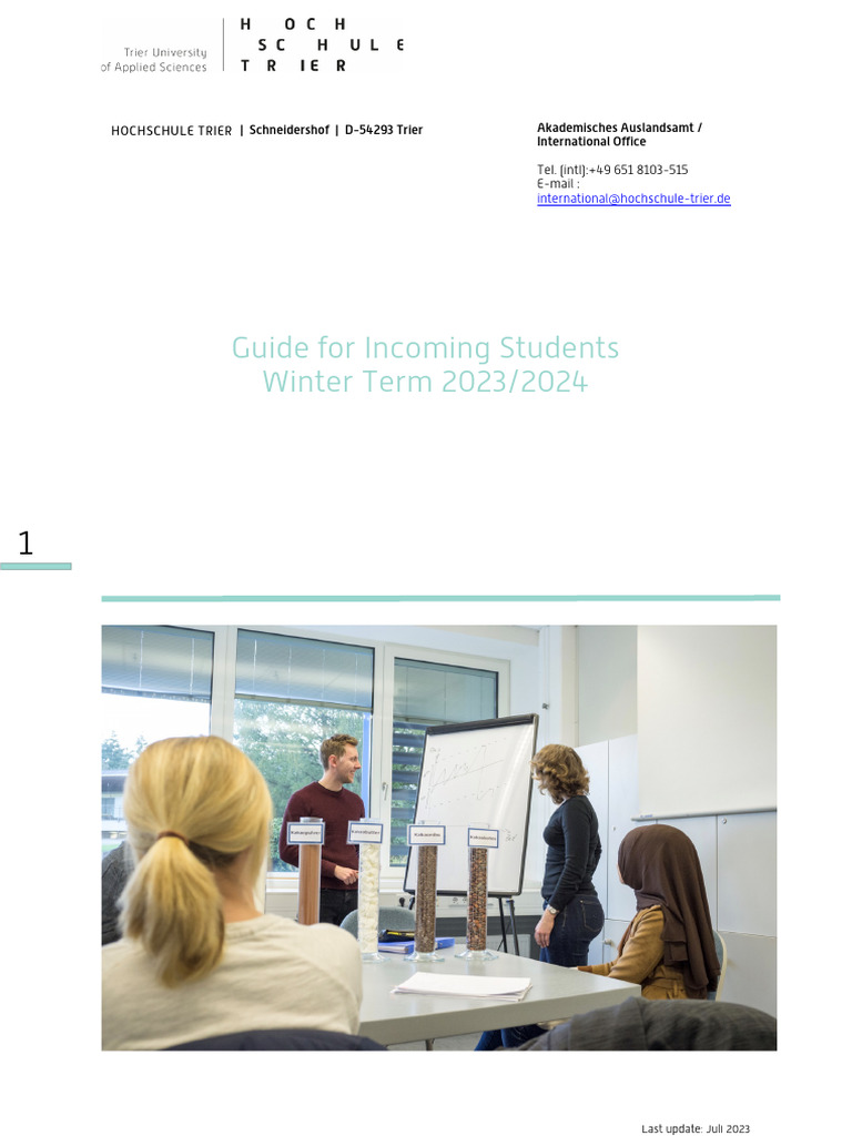 Trier Winter Term 2023/2024 Guide | PDF | Academic Term | Insurance
