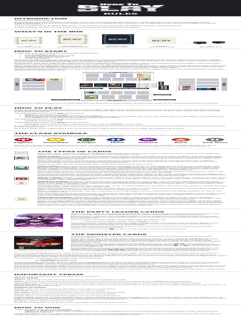 Manual Inglês Hero To Slay Base 1 | PDF | Gaming | Tabletop Games