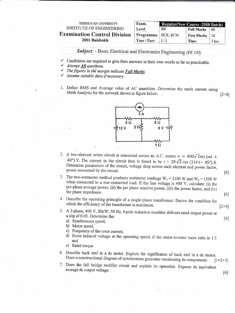 Basic Electrical and Electronics Engineering | PDF | Electric Motor | Electronics