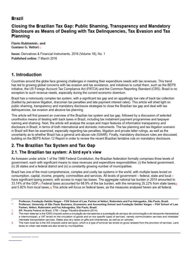 Closing The Brazilian Tax Gap | PDF | Taxes | Bookkeeping