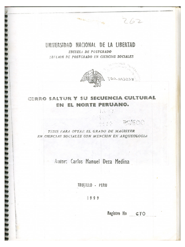 Cerro Saltur y Su Secuencia Cultural en El Norte Peruano (Deza, 1999) | PDF