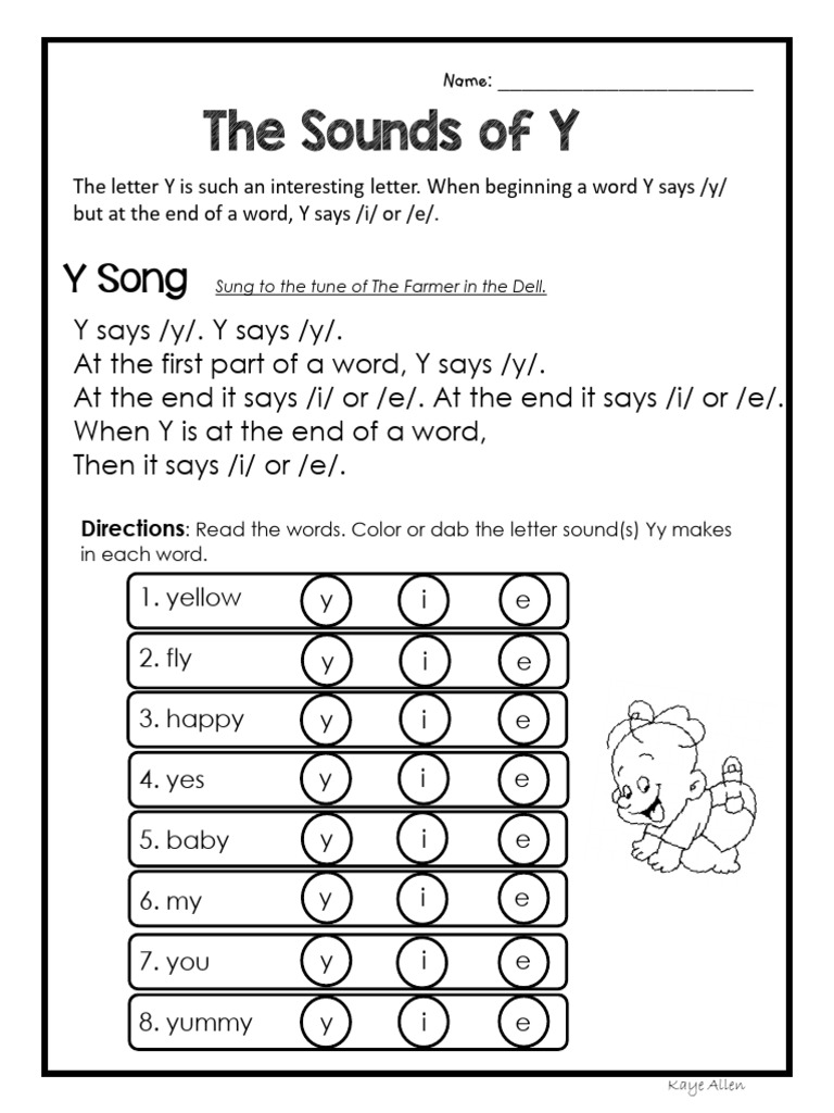 Understanding the Letter Y Sounds | PDF
